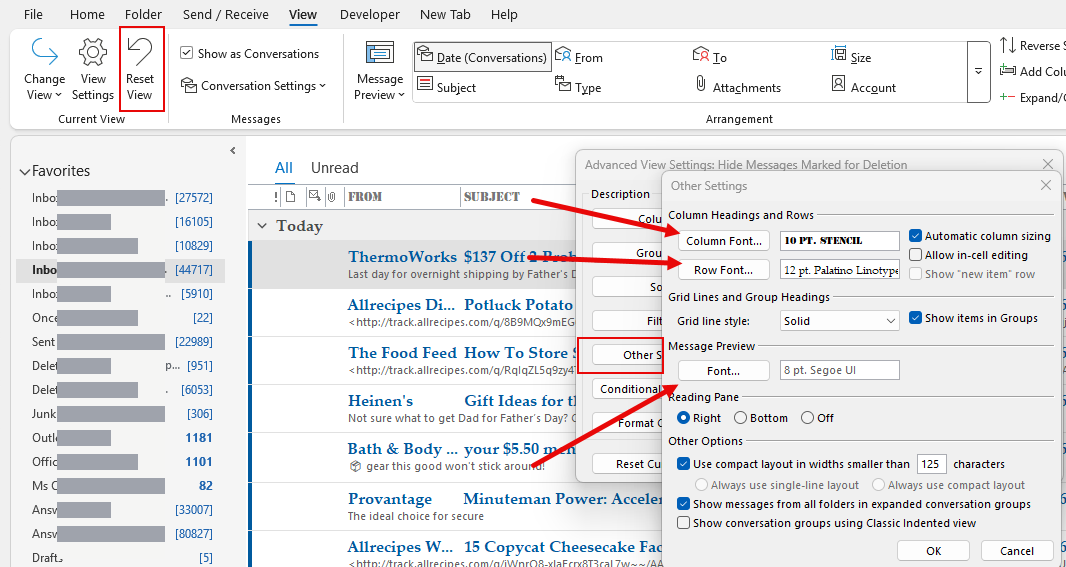 Outlook 2021 in Windows 11 font sizes have suddenly changed to smaller ...