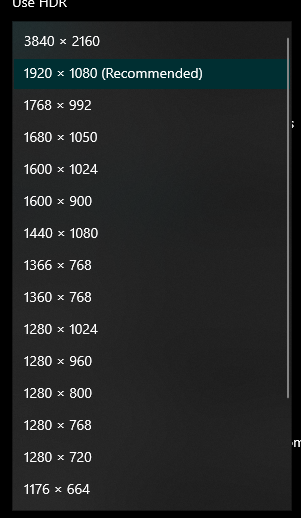 i can choose 3840x2160 but i have 1920x1080. - Microsoft Q&A