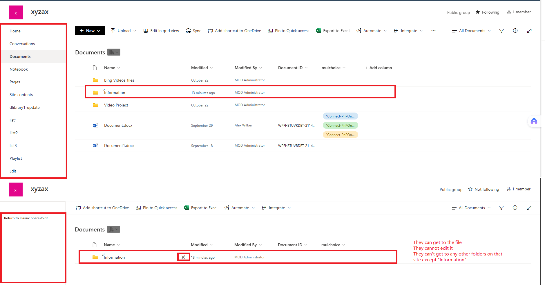How do I share a folder and all it's documents view only when it is in ...