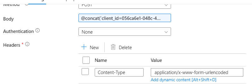 application/x-www-form-urlencoded Error - Microsoft Q&A
