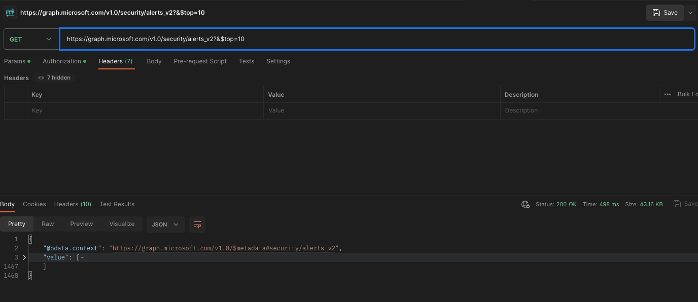 Pagination On The Security Graph Api Missing Odatanextlink Microsoft Qanda 6207