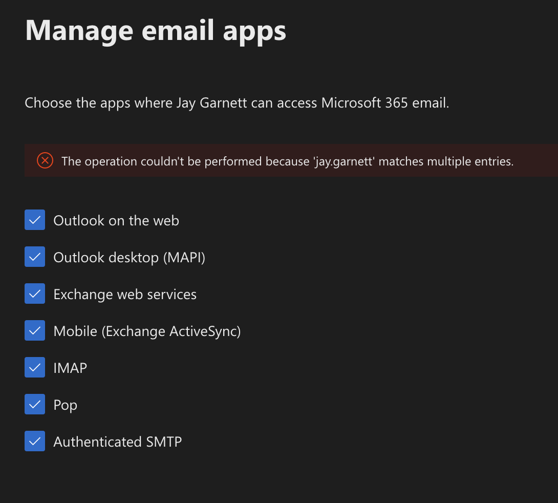 The operation couldn't be performed because '' matches multiple entries. - Microsoft Q&A