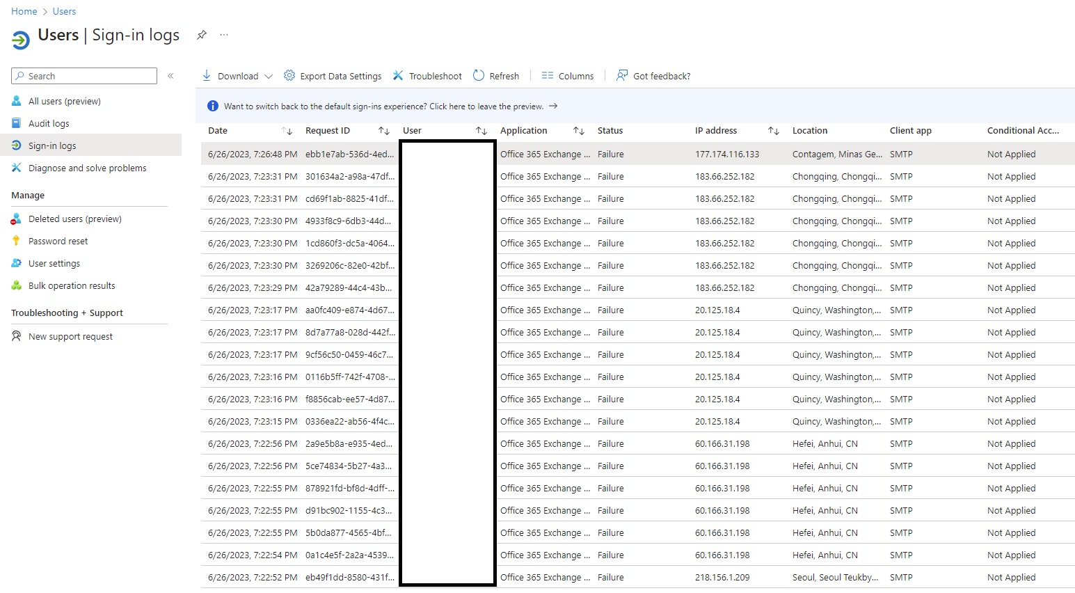 SMTP connection attempts from large global botnet - Microsoft Q&A