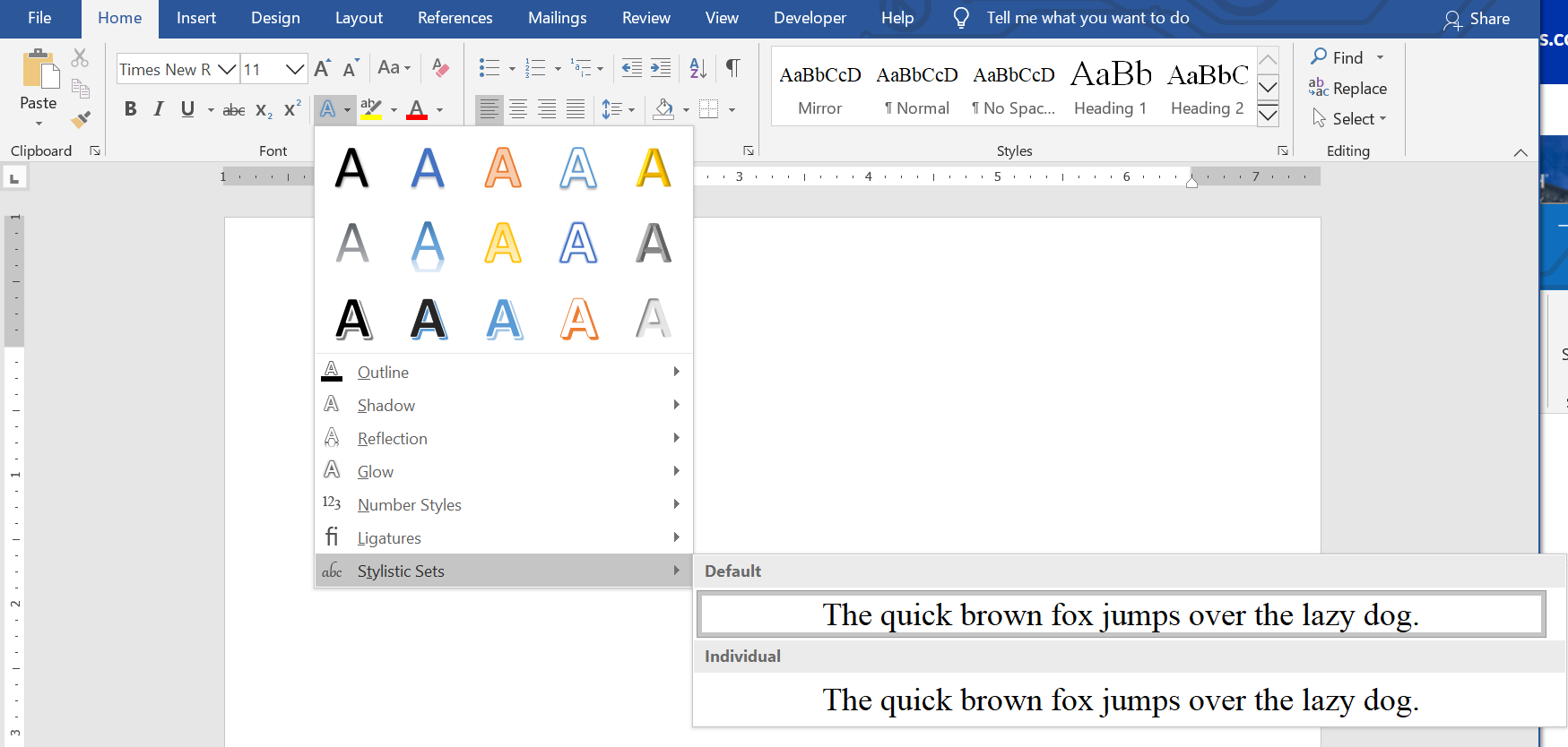 How do I get Stylistic Sets to work in Word - Microsoft Q&A