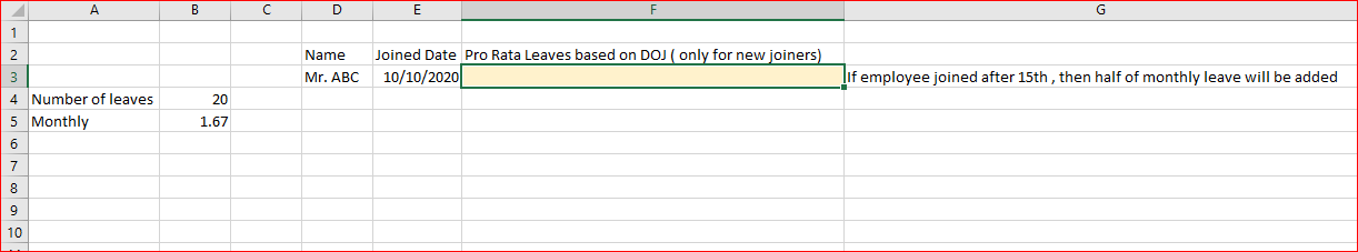 Pro rata leaves calculation - Microsoft Q&A