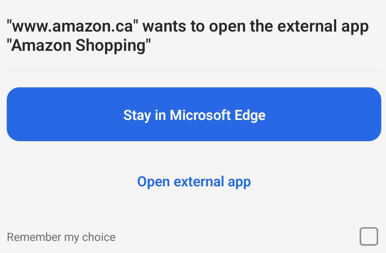 Where is the Open External App Setting in Edge Mobile Android ...