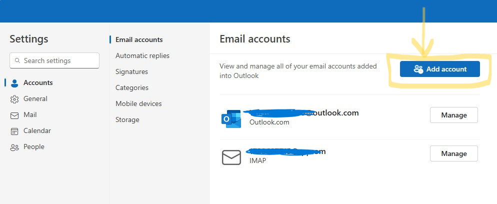 how can i add another external email account to outlook new version ...