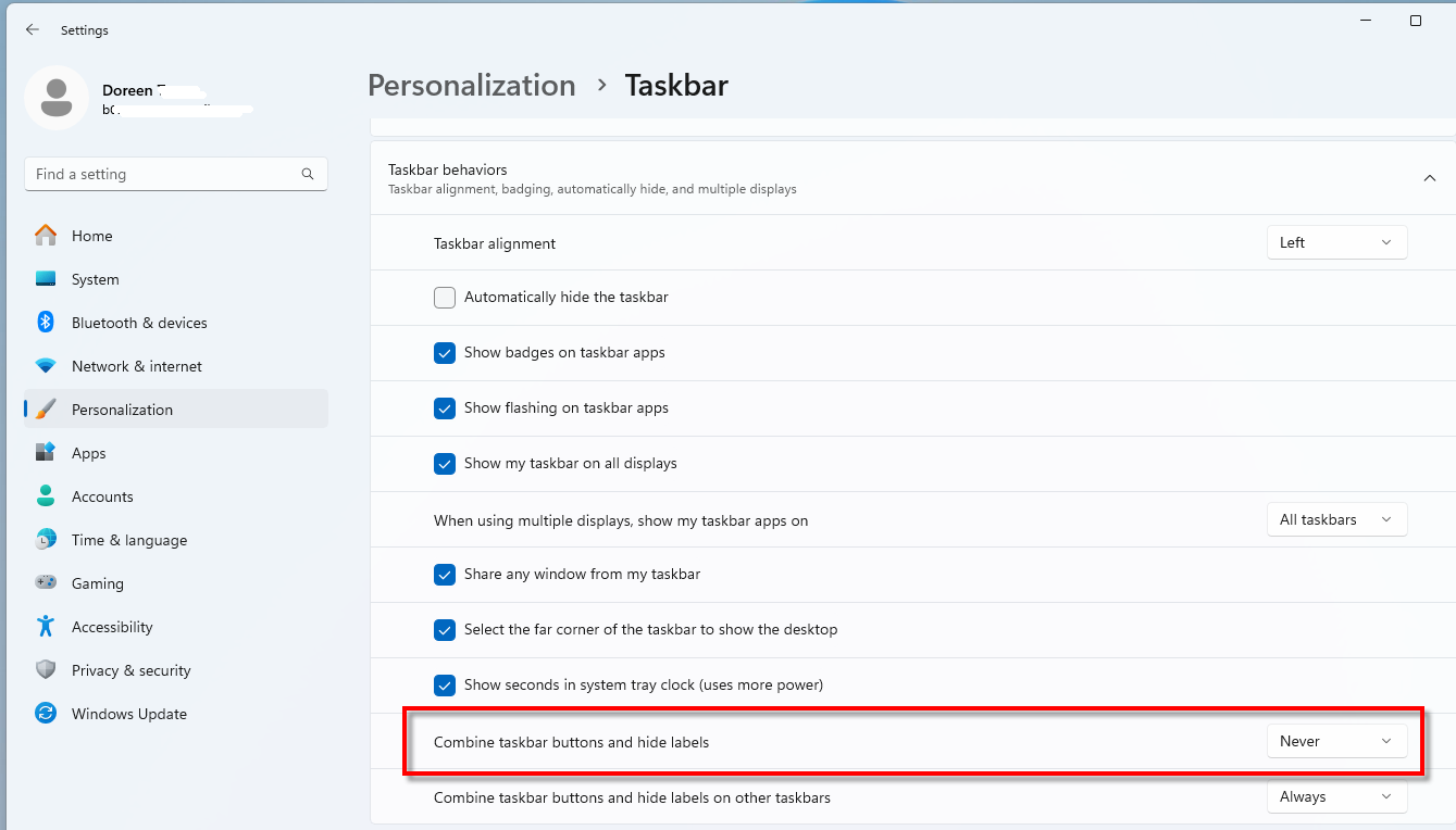 Windows 11 22H2 Moment 4 update (KB5030310) and never combine taskbar ...