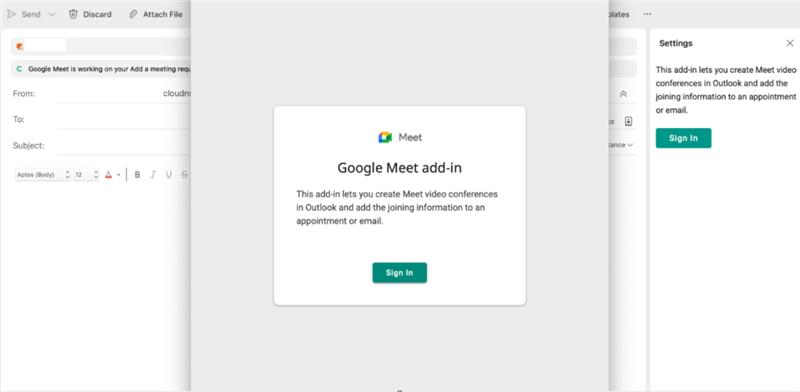 Google Meet Add-in asks to sign in every time (Outlook for Mac ...