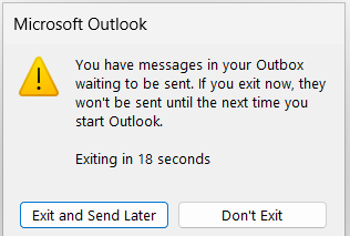 Outlook classic 365 on network emails stuck in Outbox on Windows 11 ...