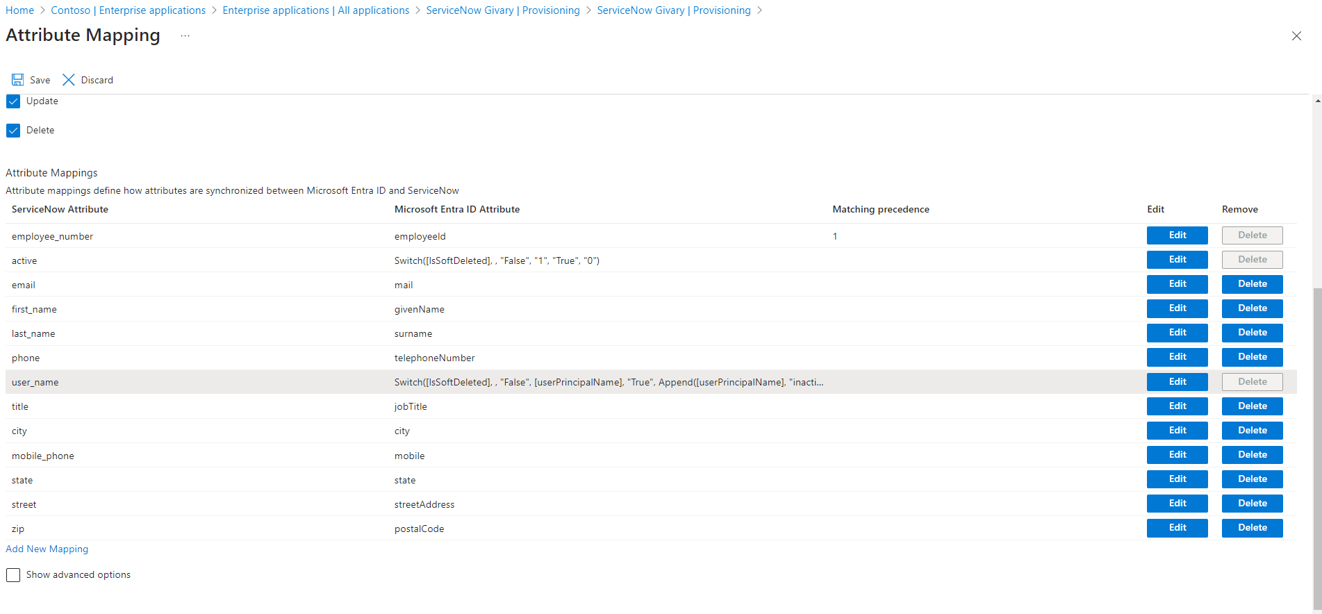 Azure Ad Servicenow Adding Suffix To Target Attribute User Name When