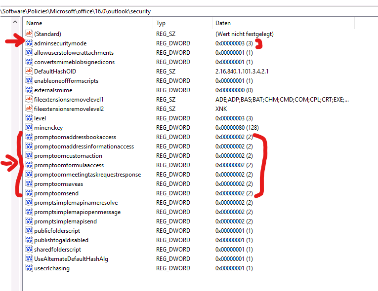 Security Popup appears because Outlook 365 is not using registry ...