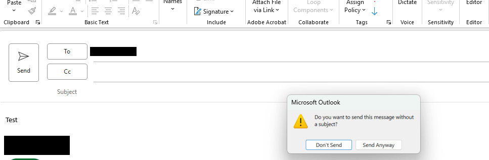 How do I turn on no subject warnings for outlook email? - Microsoft Q&A
