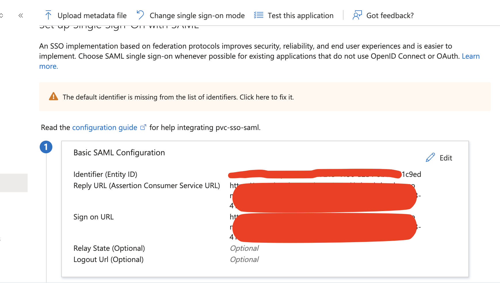 Updating the identifieruri for Entra ID SAML SSO app does not select it as default - Microsoft Q&A