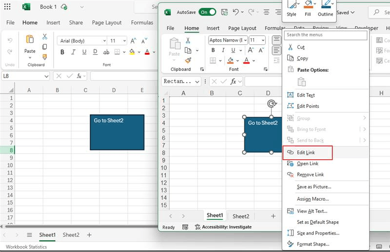 How can i add a hyperlink to a shape on the onedrive excel? - Microsoft Q&A
