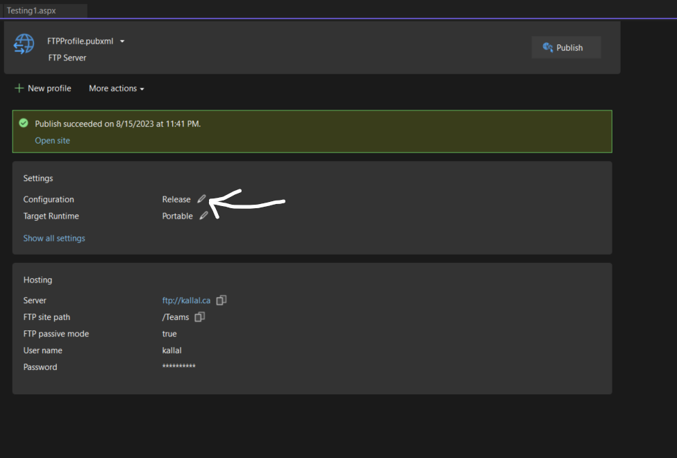 configure for target environment for publishing - Microsoft Q&A