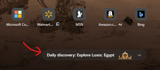 Edges New Daily Discovery On The Home Page - Microsoft Q&A