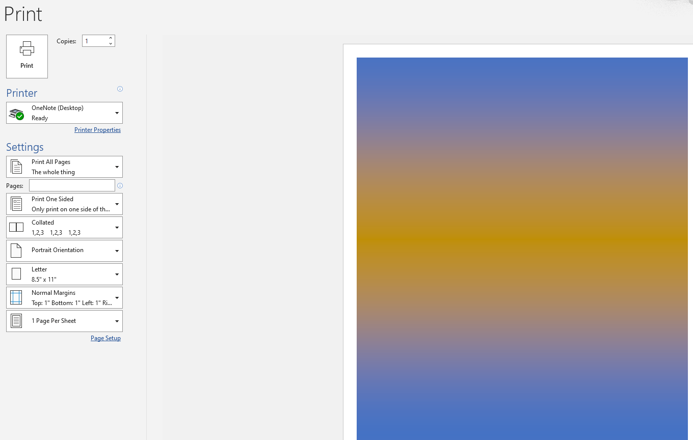 WORD AND PAGE COLOR PRINT ERROR - Microsoft Q&A