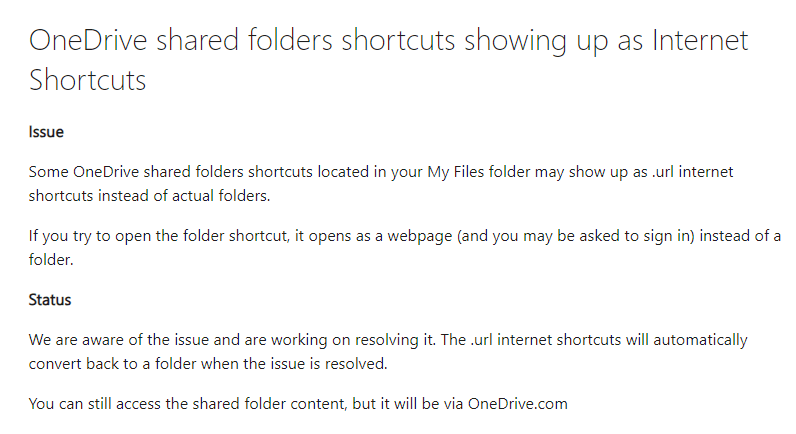 Why are Onedrive folders shared with me no longer showing on my Macbook ...