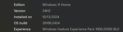 2024-11 Cumulative Update Preview for Windows 11 Version 24H2 for x64 ...