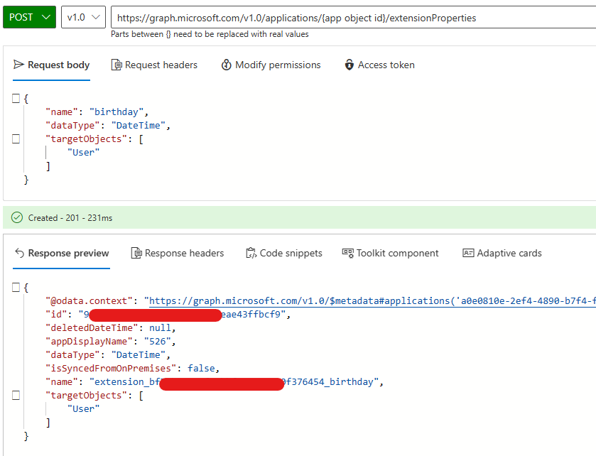 I tried creating a custom attribute called Birthday by running profile card properties api in ...