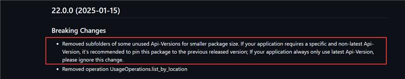 python SDK azure-mgmt-storage removed v2023_05_01 and added v2024_01_01 but API version '2024-01 ...
