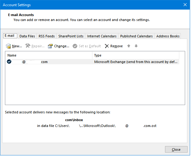 My e-mails now go to Microsoft Exchange instead of my Inbox in stand ...