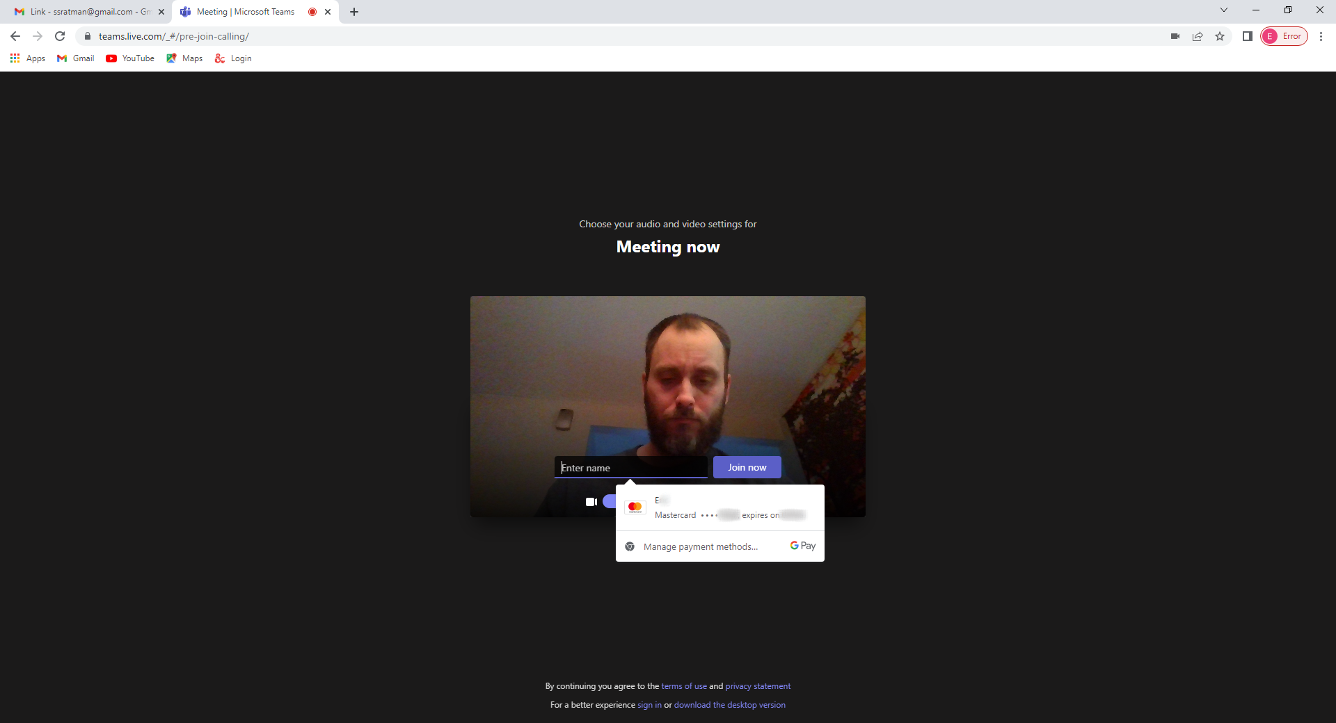 While using Chrome and following a invite link from another user I see ...
