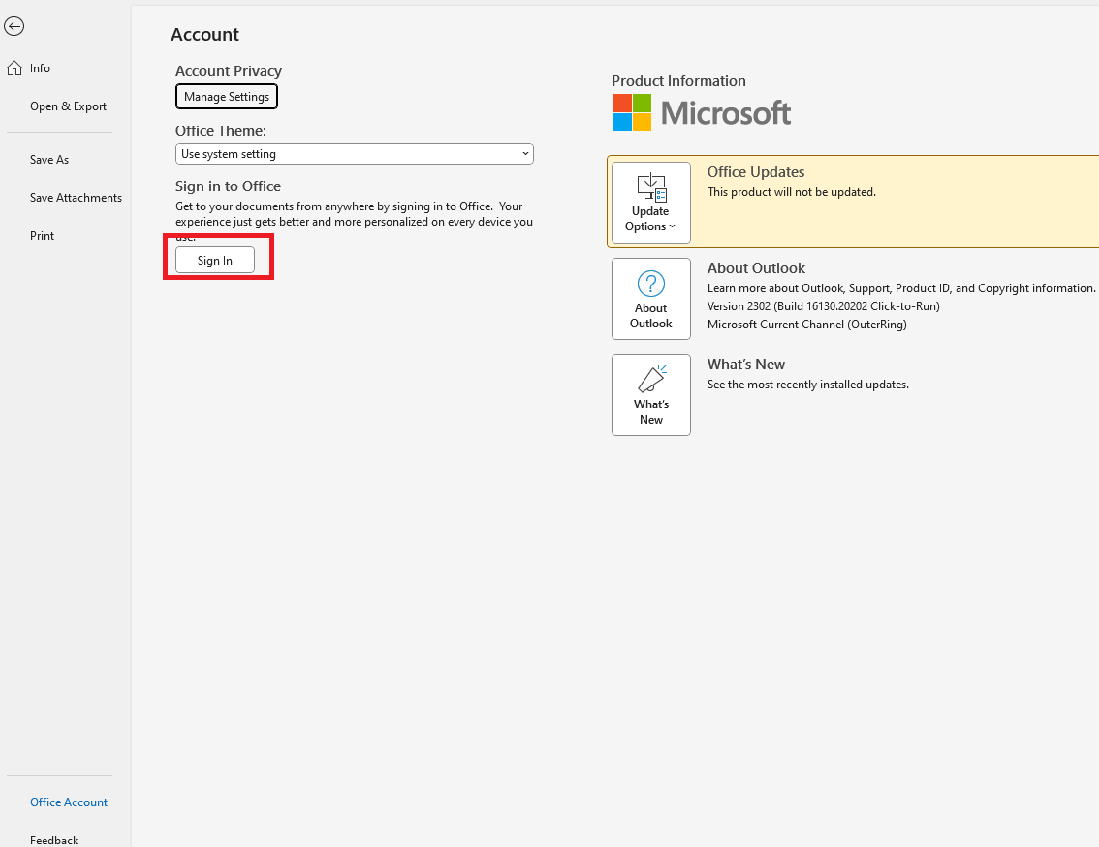 unable to login to Outlook MS 365 app bc AzureAD\username login fail ...