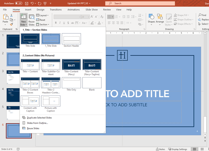 Choose/Pin Display Order of Slide Masters in "New Slide" Menu View ...