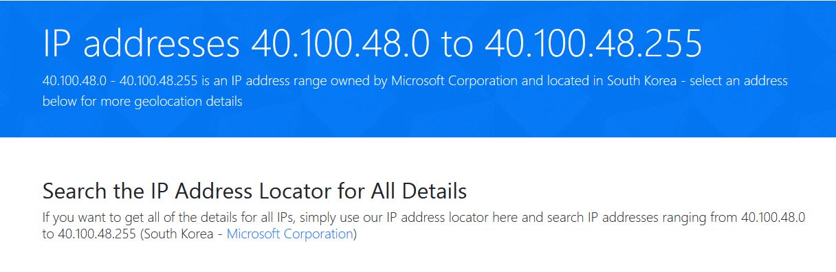 Sync attempts from Korean location using Microsoft IP addresses - is ...