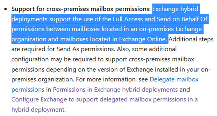 Send As permissions after mailbox migration to Exchange online. - Microsoft Q&A