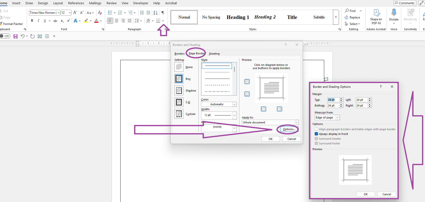 MS word Page border not equal every side - Microsoft Q&A