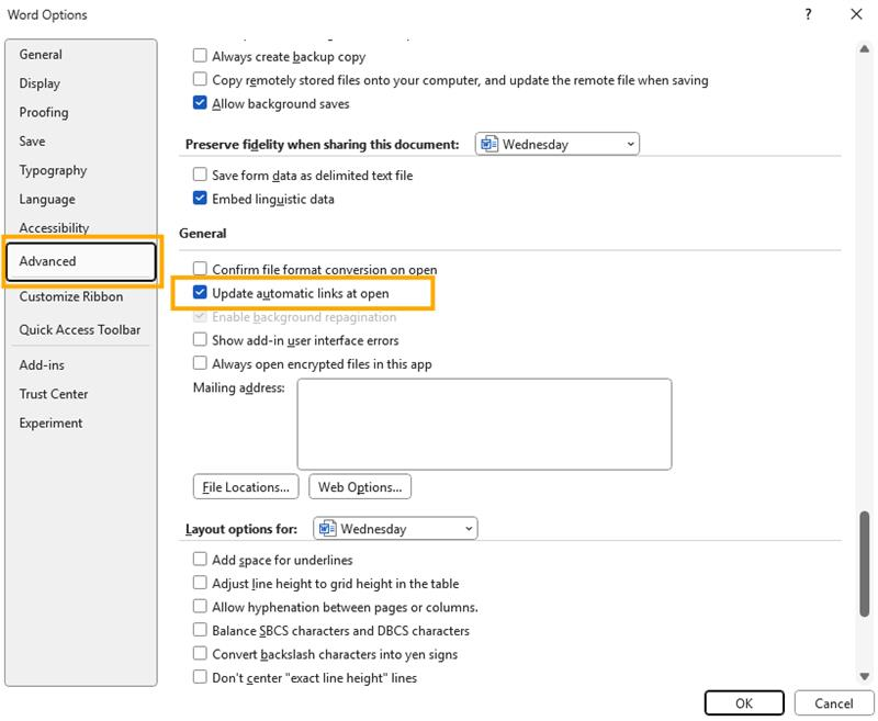 Moving an Object on a Word document breaks link with Excel - Microsoft Q&A