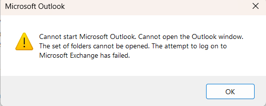 "Cannot start Microsoft Outlook. Cannot open the Outlook window. The ...