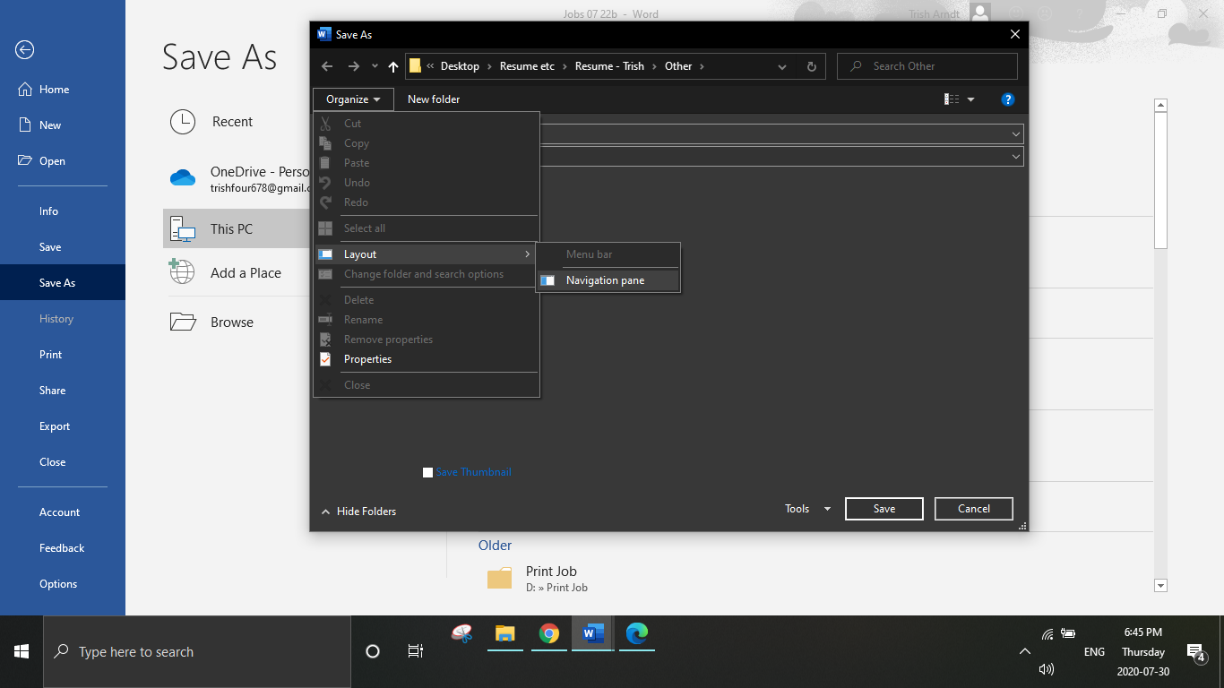 Save As + Browse Dialog Box - Microsoft Q&A