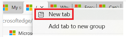 Open NEW tab-page NEXT to actual tab? - Microsoft Q&A