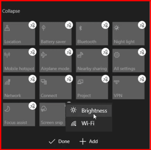 HOW DO I FIND BRIGHTNESS SLIDER ITS NOT IN THE ACTION CENTRE WIN 10 PC ...
