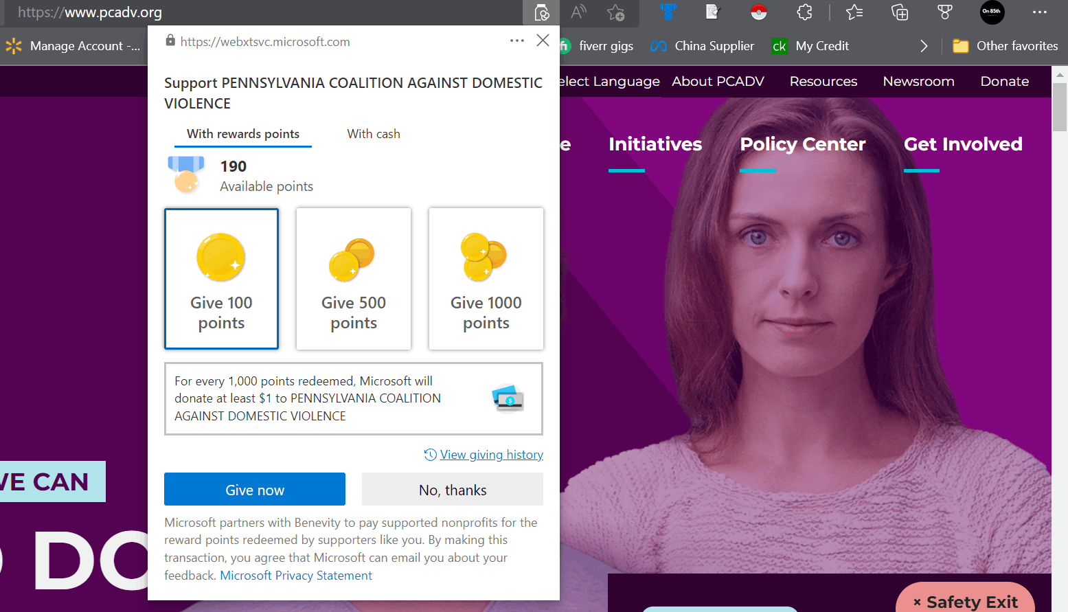 BING/ BENEVITY/MICROSOFT REWARDS ASSISTANCE IN BROWSER Anonymous ...