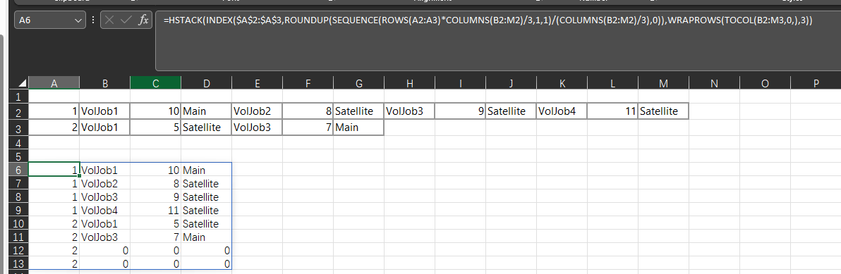 Excel Columns - Stack Select Columns Vertically in Sets of Columns ...