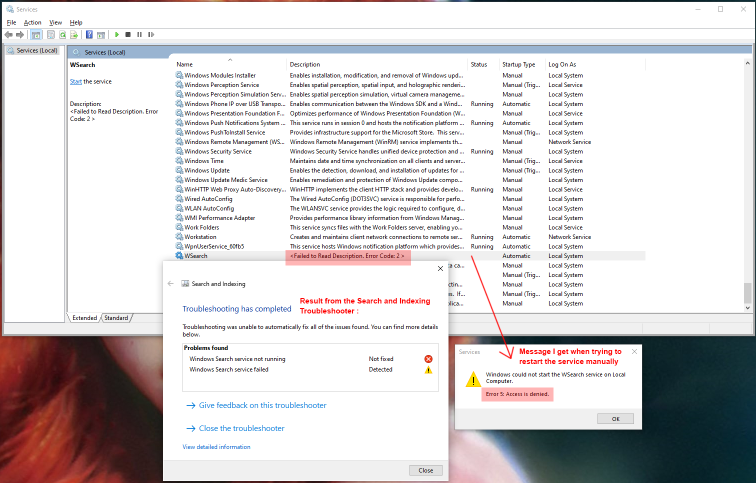 [SOLVED] SearchIndexer.exe has failed recently / WSearch (Windows 10 / Feb 2020) - Microsoft Q&A