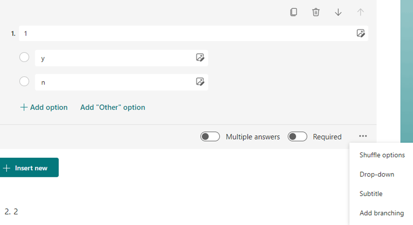 Microsoft Forms not accepting any responses after Question 1 out of 50 ...