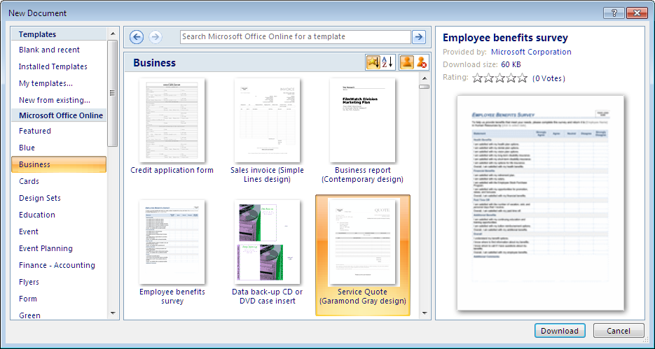 Templates for Word Documents in 2007 - Microsoft Q&A