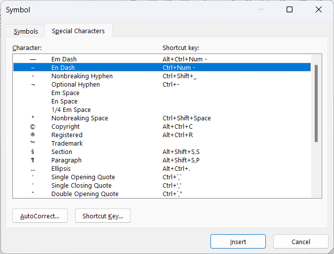 Shortcut for dash ("ctrl" + "numpad -") doesn't trigger in Word365 and ...