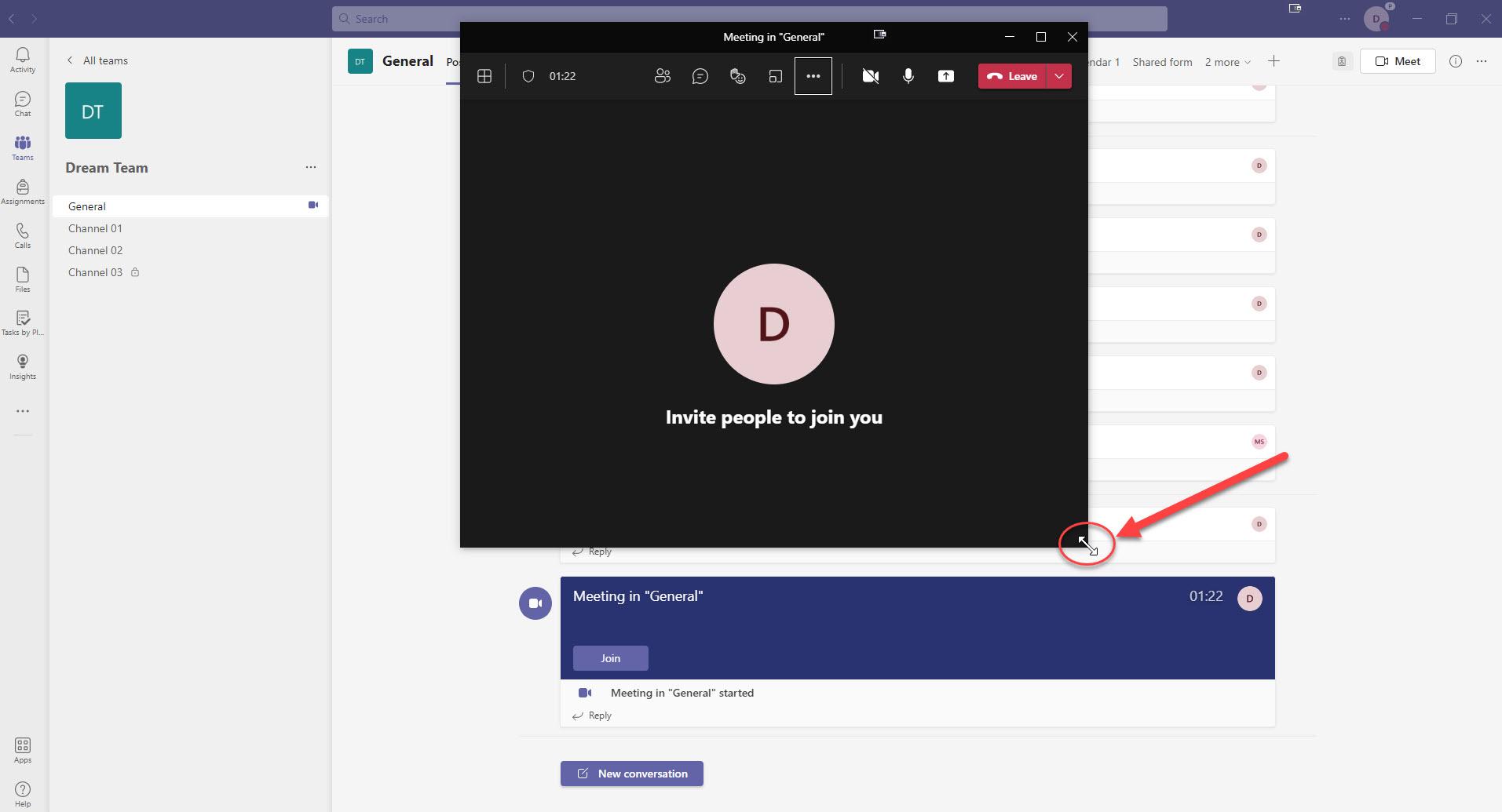 Resizing Teams Window in Video mode - Microsoft Q&A