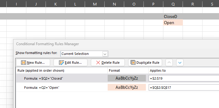 How do I use conditional formatting to highlight in grey the entire row ...