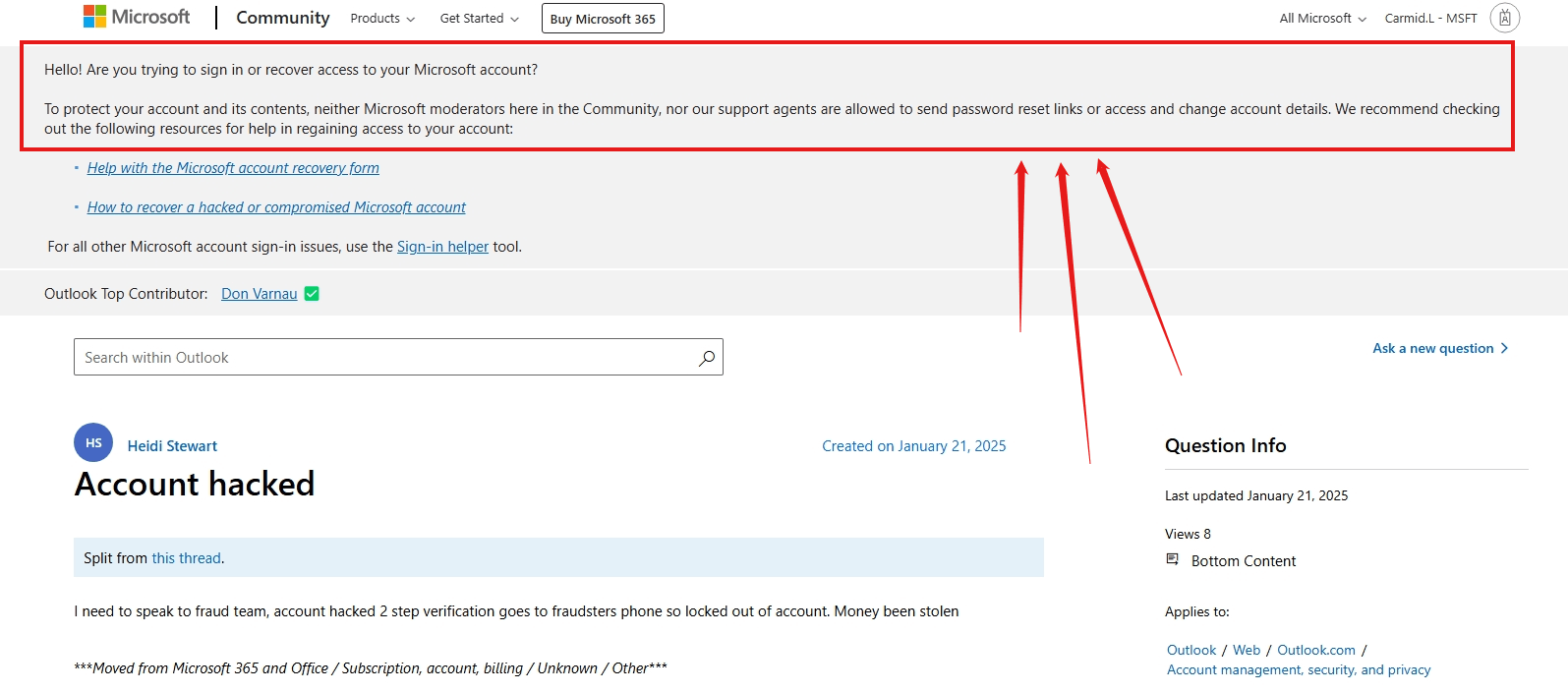 Account hacked - Microsoft Q&A