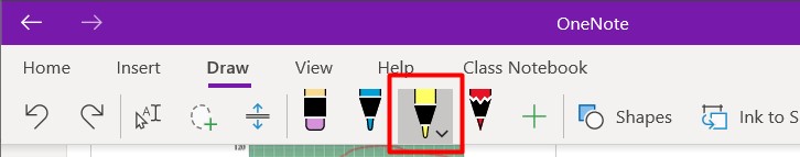 Changing pen type in onenote back to highlighter - Microsoft Q&A
