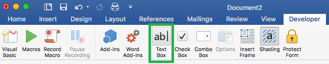 How to add a plain text content control with word for mac 15.40 ...