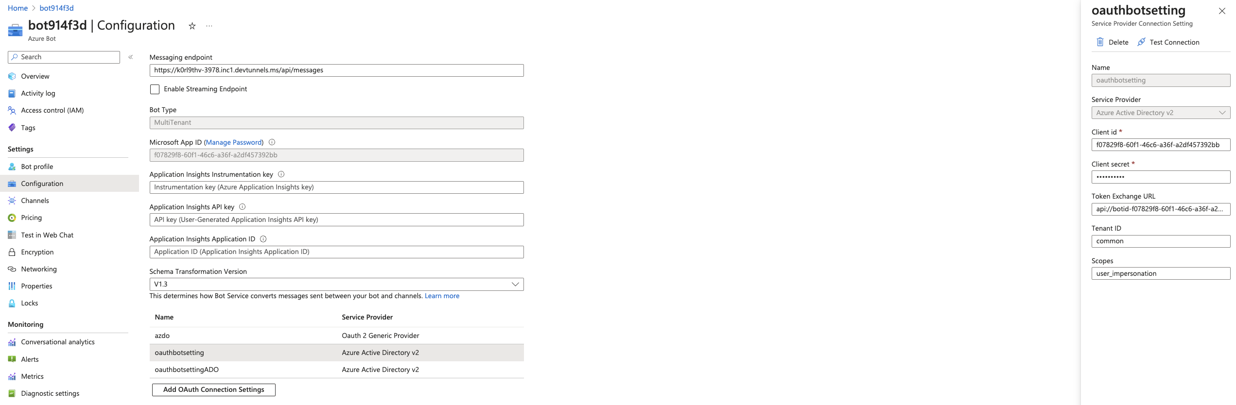 Unable To Get Ado Userimpersonation Scope Access Token Using Azure Bots Oauthconnection To My